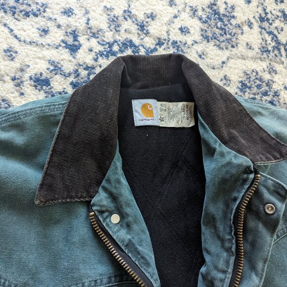 Carhartt | Jackets & Coats | Vintage Distressed Carhartt Green Chore ...